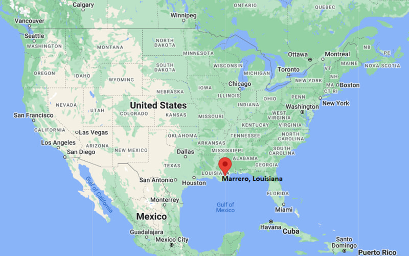 Where Is Marrero LA USA Location Map Of Marrero Louisiana