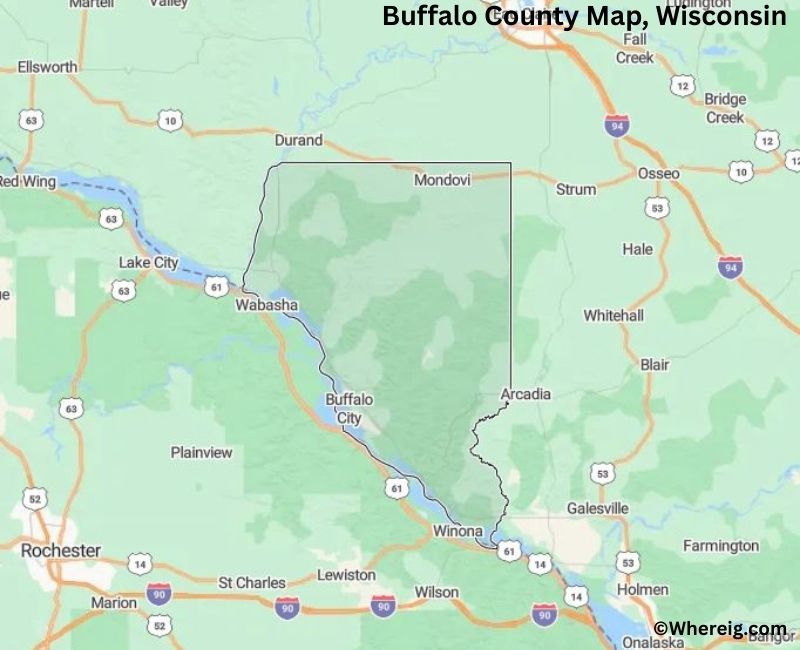 Buffalo County Map, Wisconsin - Location, Cities & County Facts