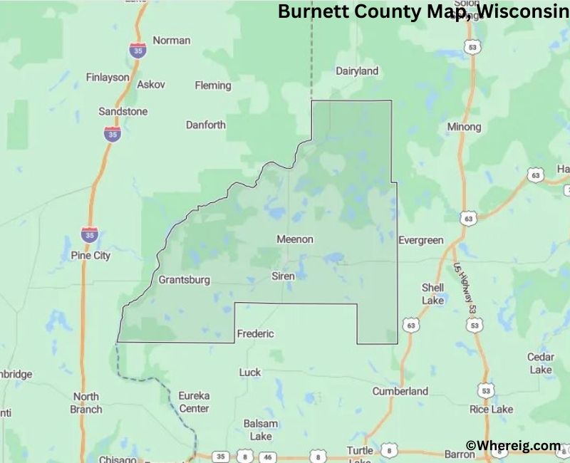 Burnett County Map, Wisconsin - Location, Cities & County Facts