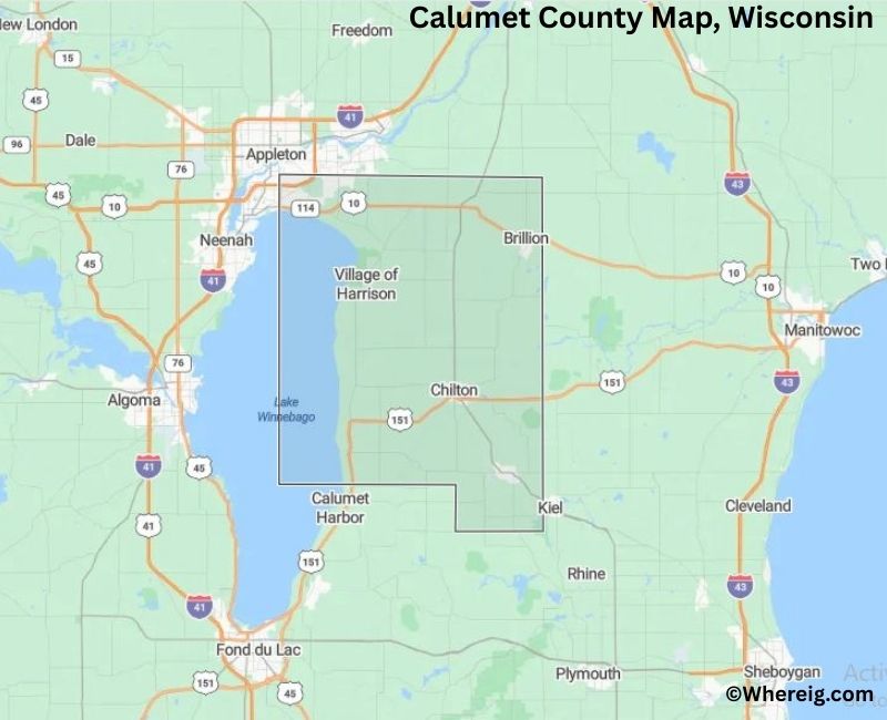 Calumet County Map, Wisconsin - Location, Cities & County Facts