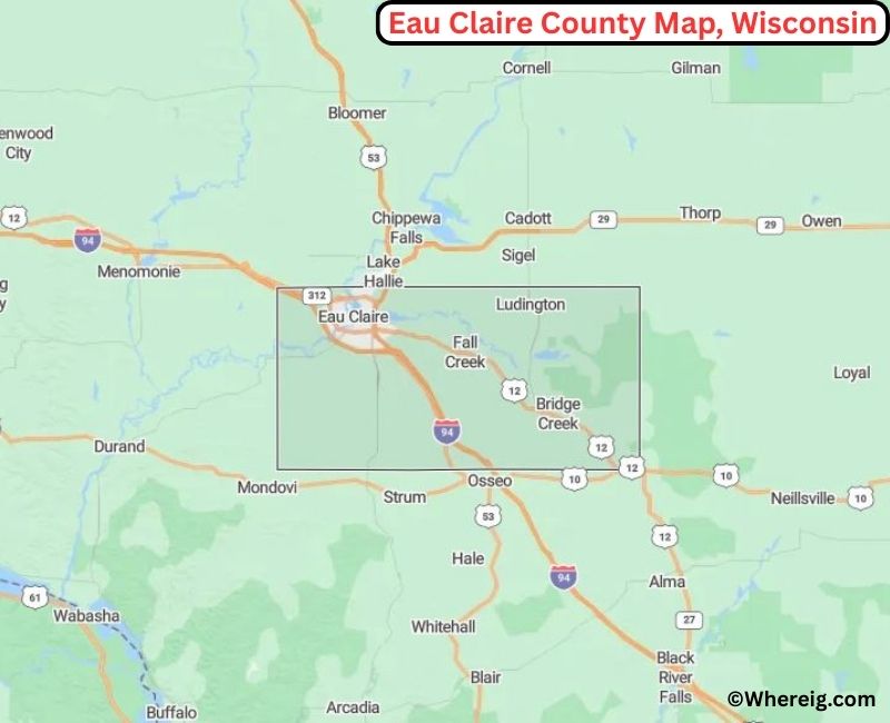 Eau Claire County Map, Wisconsin - Location, Cities & County Facts