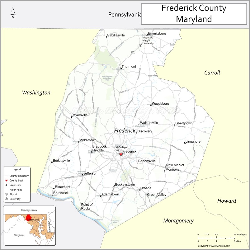 Frederick County Map Maryland Where Is Located Cities Population Frederick County Map Maryland Where Is Located Cities Population