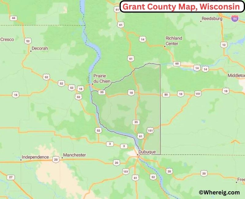 Grant County Map, Wisconsin - Location, Cities & County Facts