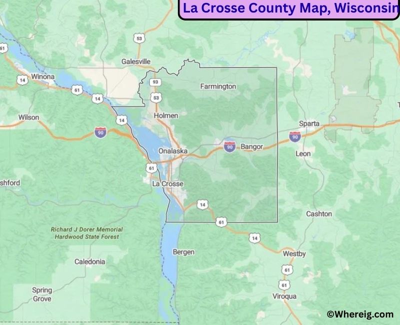 La Crosse County Map, Wisconsin - Location, Cities & County Facts