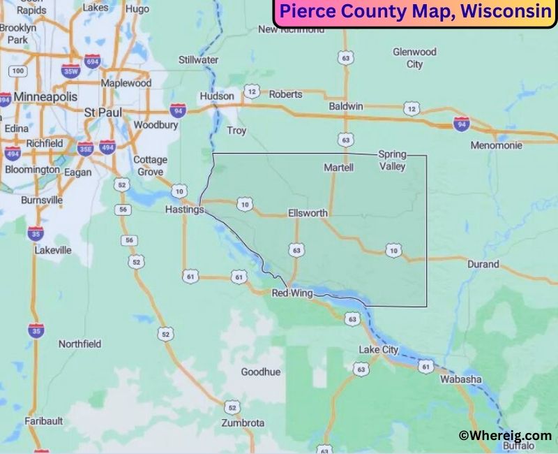 Pierce County Map, Wisconsin - Location, Cities & County Facts