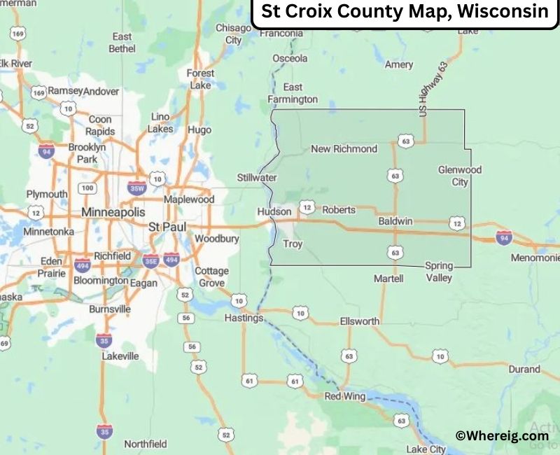 St Croix County Map, Wisconsin - Location, Cities & County Facts
