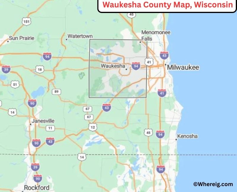Waukesha County Map, Wisconsin - Location, Cities & County Facts