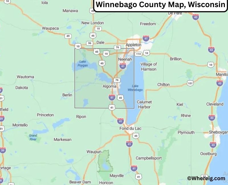 Winnebago County Map, Wisconsin - Location, Cities & County Facts